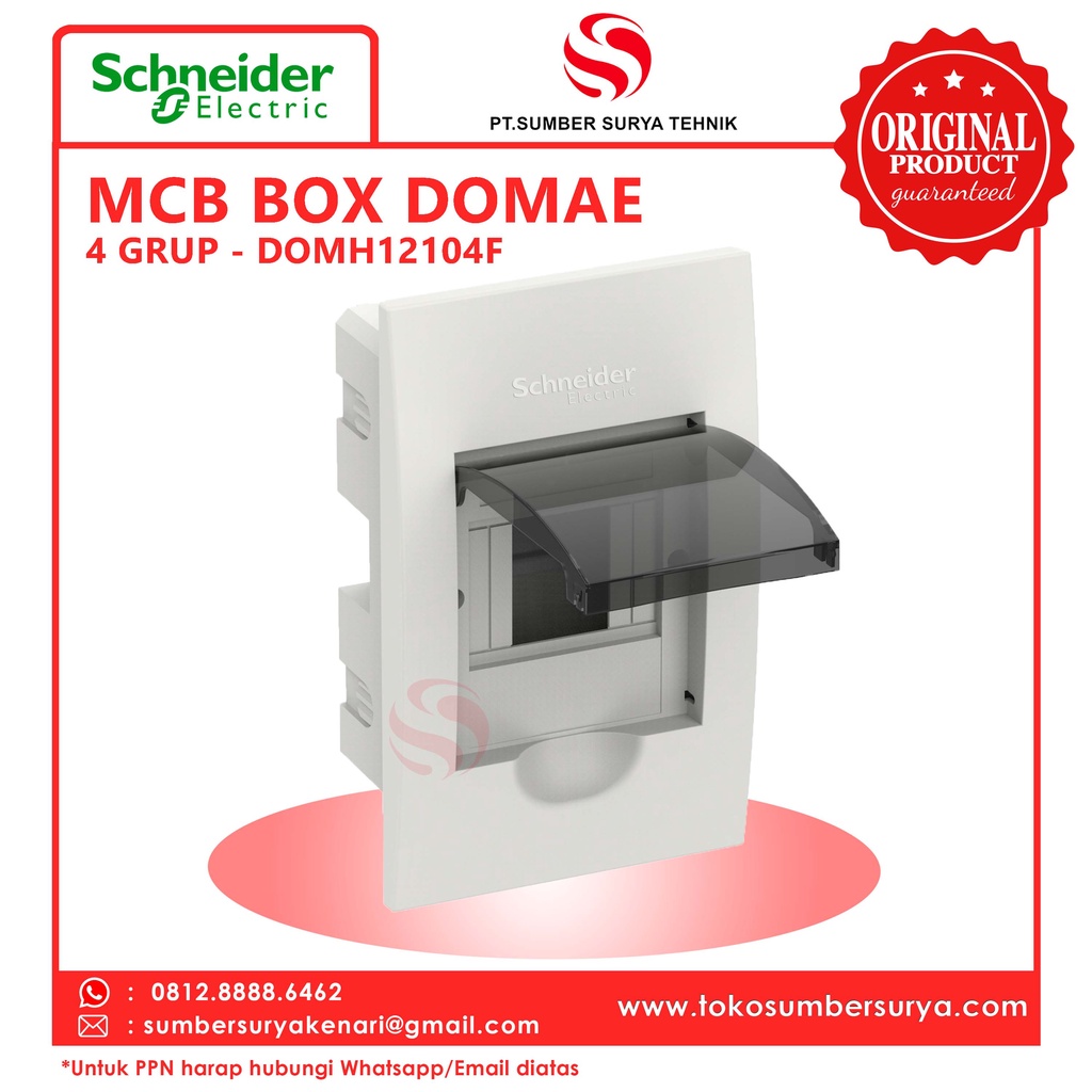 Jual MCB Box / Box MCB Domae 4 Modul Pintu Transparan DOMH12104F Schneider | Shopee Indonesia