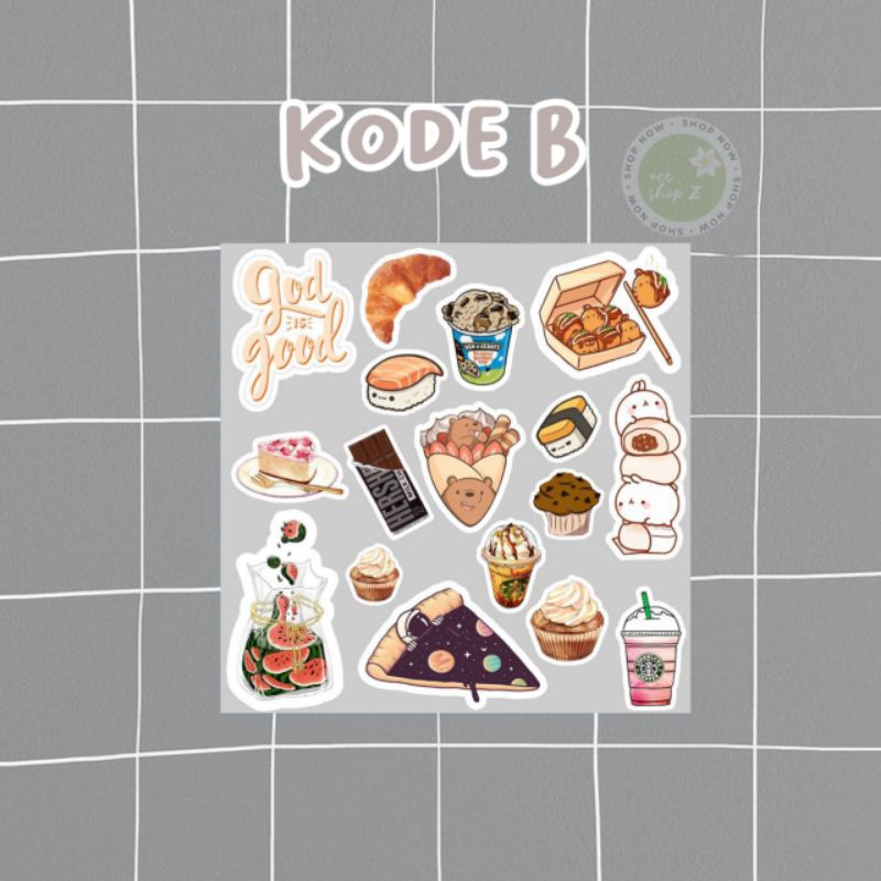 Jual Stiker makanan lucu | stiker aesthetic | stiker imut | Shopee ...