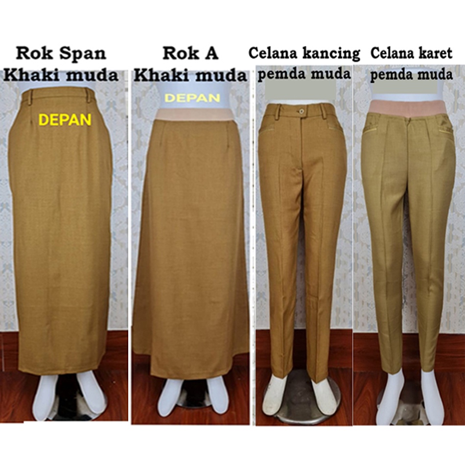 Jual BAWAHAN CELANA PINGGANG KARET DAN CELANA KANCING - ROK MODEL A DAN ...