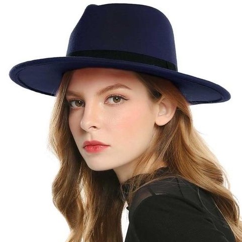 Jual TOPI FEDORA BLUDRU LAKEN ORIGINAL DAUN LEBAR WARNA BIRU NAVY ...
