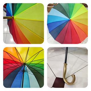 Jual Payung Pelangi Jumbo WINPU gagang Lurus/ Payung Golf Pelangi ...