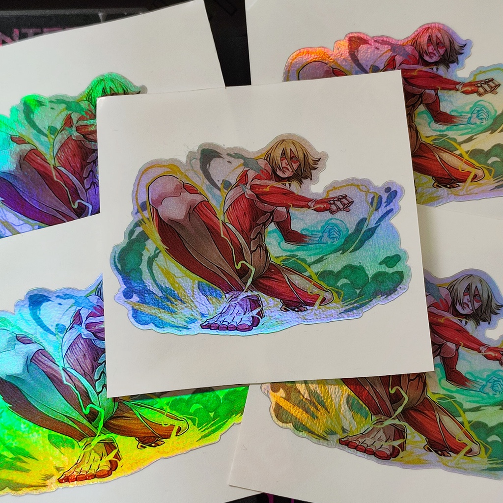 Jual STICKER STIKER HOLOGRAM ANIME - AOT TITAN ANNIE - STIKER ANIME ...