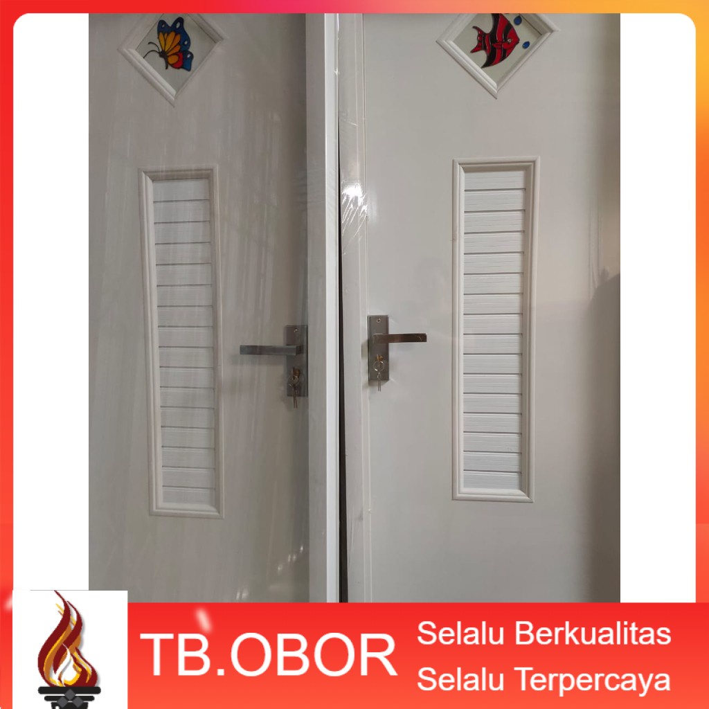 Jual Pintu PVC Lux Aluminium Motif Kaca Lukis Tipe Handle Kunci Engkol ...