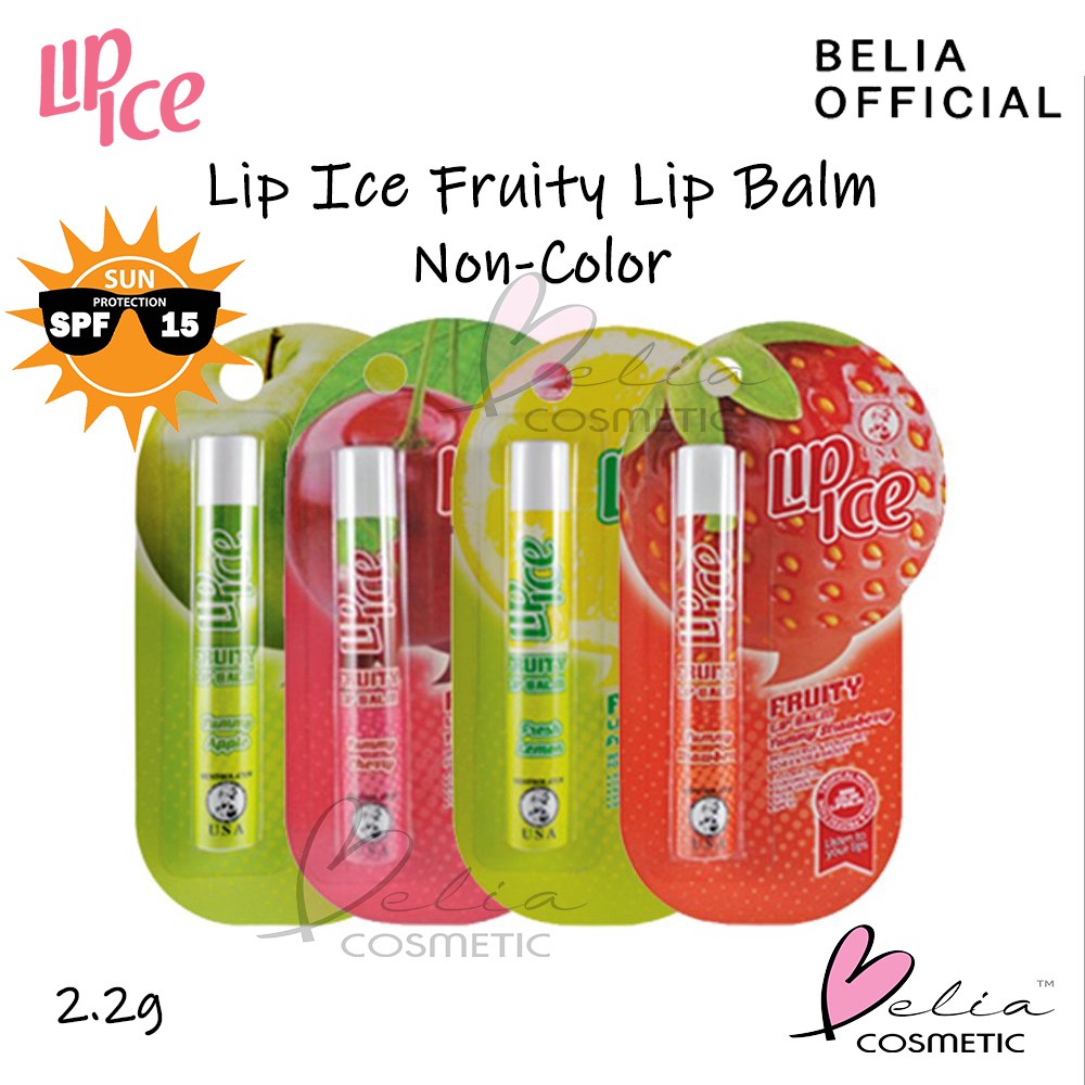 Jual BELIA LIP ICE Fruity Lip Balm SPF 15 non color 2.2g | lipbalm ...