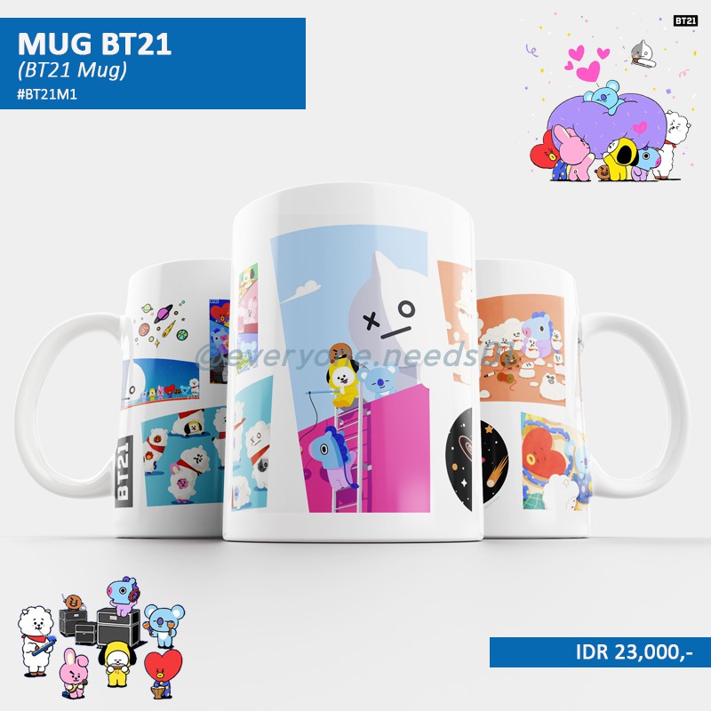 Jual Mug dan Mini Notebook Karakter BT21 BTS | Mug and Mini Notebook ...