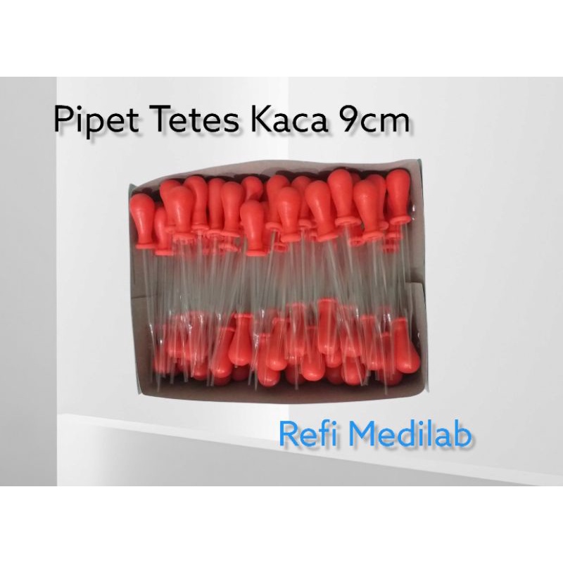 Jual Pipet tetes / pipet kaca / pipet 9CM MERAH KARET ISI 100PCS ...