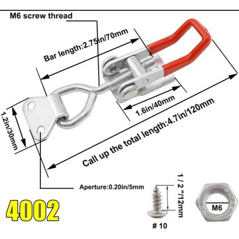 Jual Toggle Latch Clamp 4002 Adjustable/ Klem Togel Pintu Box Lemari ...