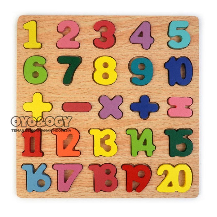 Jual Mudah Mainan Kayu Edukasi Anak Wooden Puzzle Chunky Angka Bilangan ...