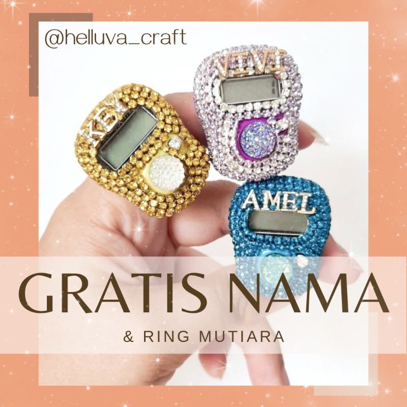 Jual Gratis Nama Custom Tasbih Digital Swarovski Counter Bling Must ...