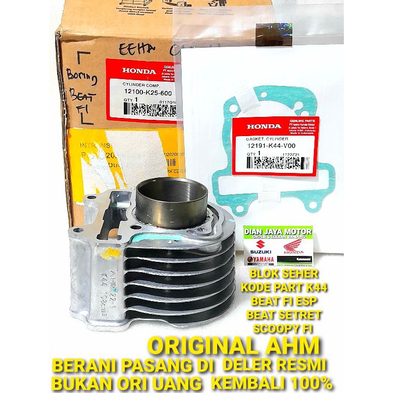 Jual BORING CYLINDER BLOK SEHER BEAT FI ESP/POP KODE PART K44 ORIGINAL AHM BONUS PAKING B ...