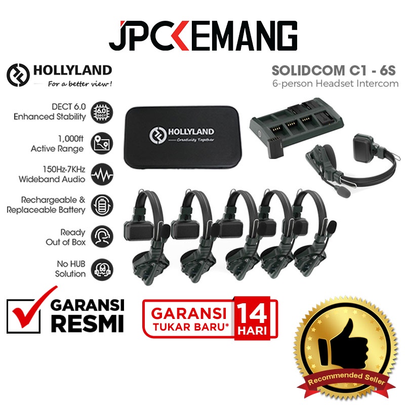 Jual Hollyland Solidcom C1 6S 6-Person Full-Duplex Wireless Intercom Headset System Garansi ...