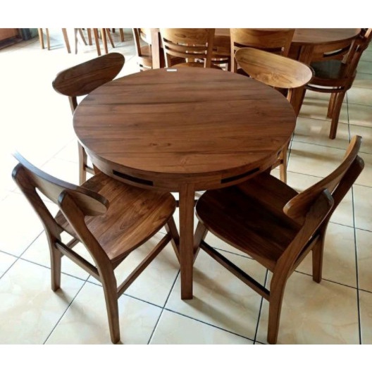Jual Kursi Kayu - Meja Makan / Dinning Set Ropan Jati / Set Meja Makan Kayu Jati / Kursi ...