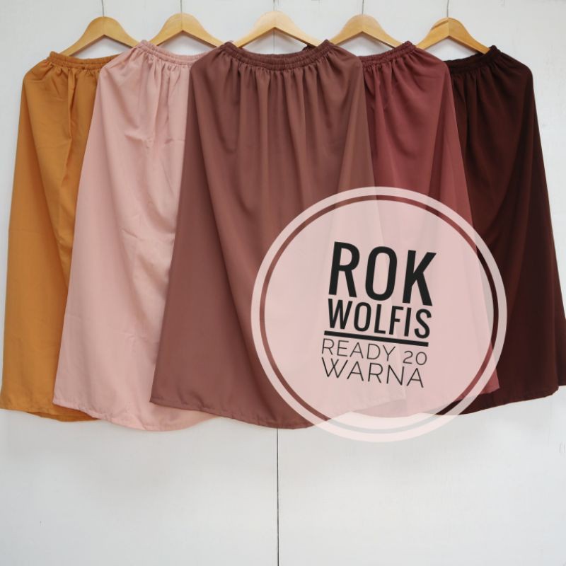 Jual Rok Wolfis Simple Panjang / Rok Muslim Polos /Rok Panjang 95 ...