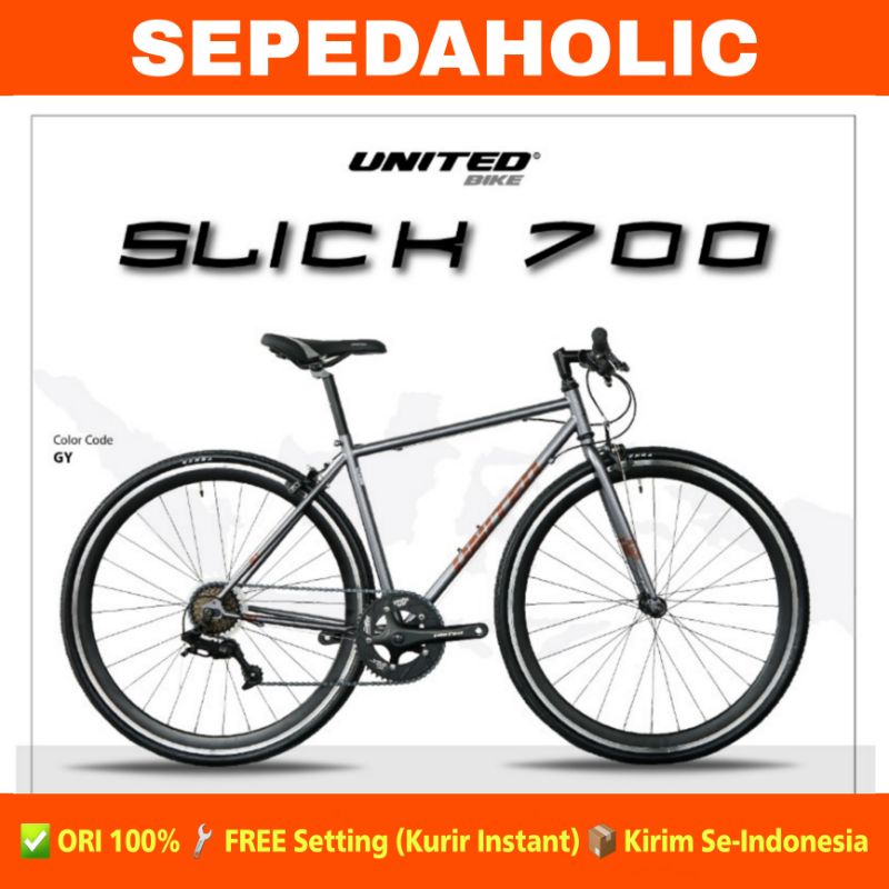 Jual Sepeda UNITED SLICK 700 C 8 Speed Garansi Resmi 5 Tahun | Shopee ...
