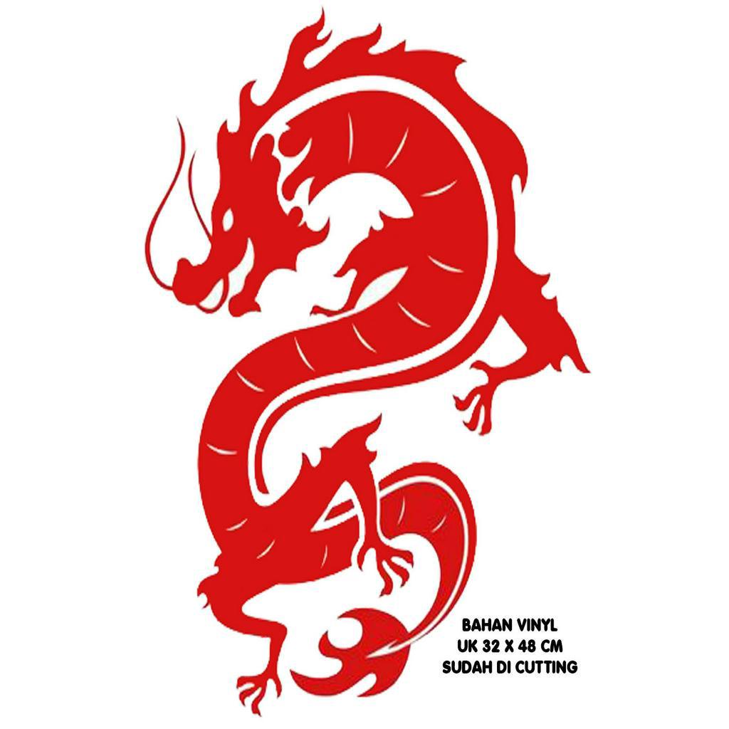 Jual Stiker lembaran bahan vinyl sudah di cutting motiv gambar naga ...