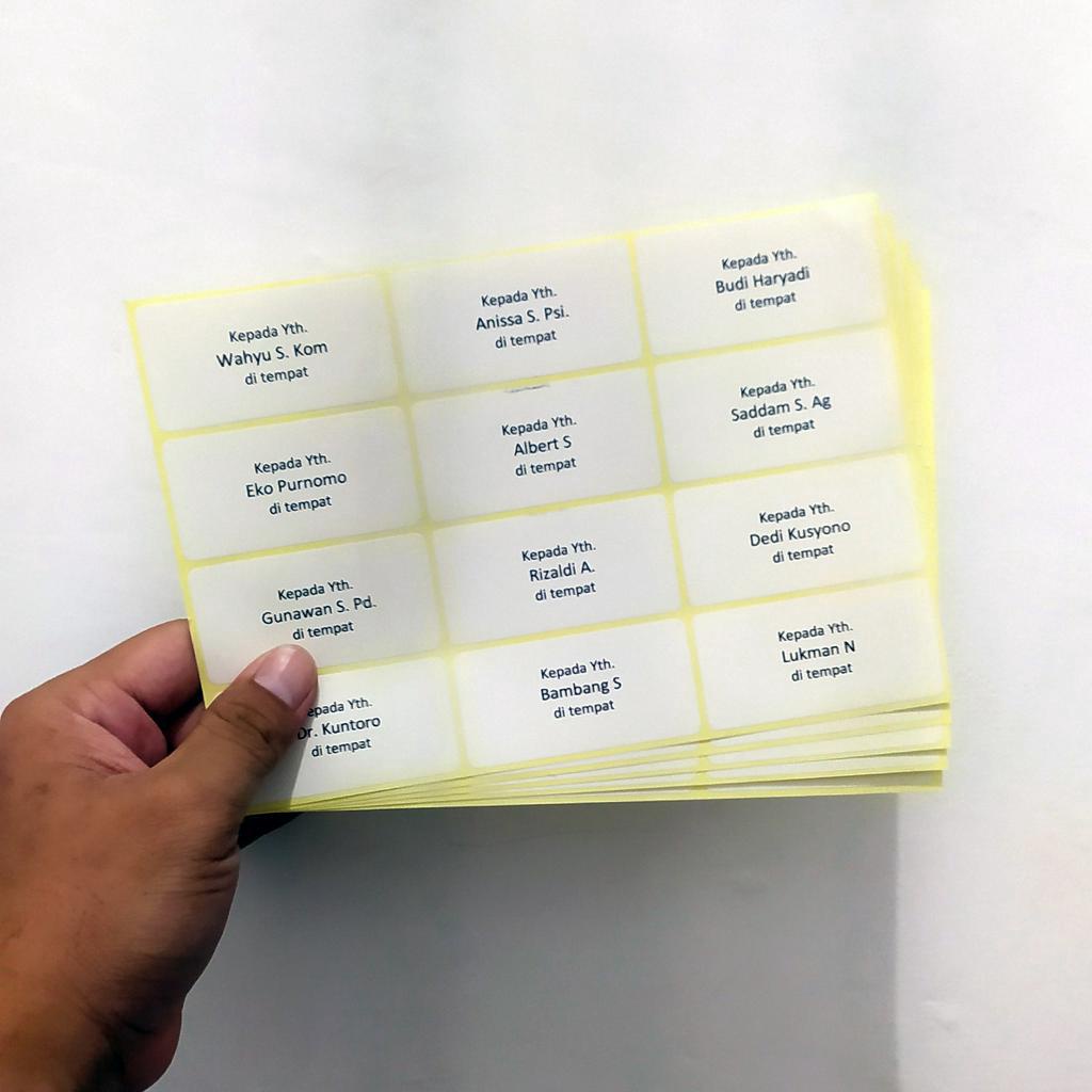 Jual Cetak Label Nama Undangan 103 1 hari jadi | Shopee Indonesia