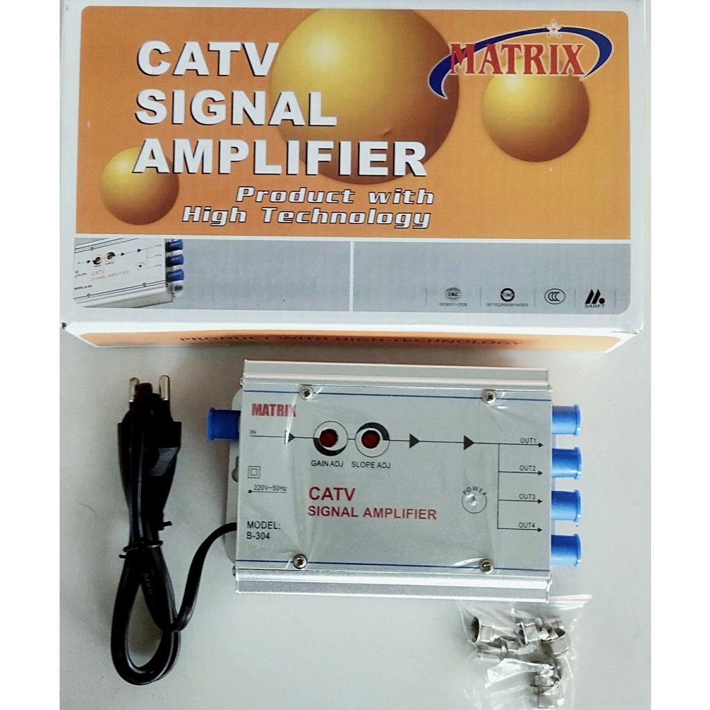 Jual Booster CATV Amplifier B-304 penguat signal Terestrial UHF MATRIX ...