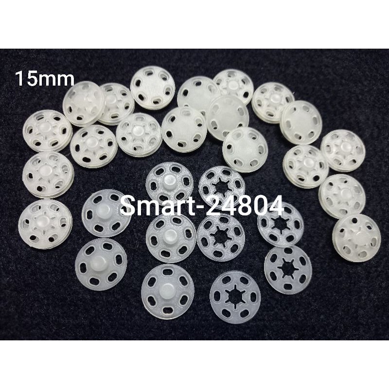 Jual Kancing Jepret Plastik Putih & Hitam 15mm(per 2 bungkus) | Shopee ...