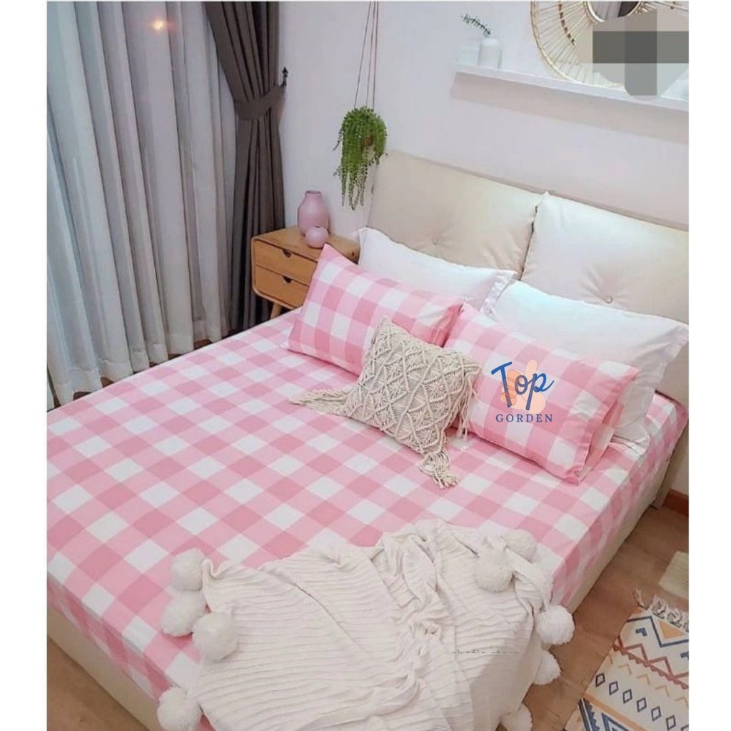 Jual SPREI KOREAN STYLE HOMEMADE KATUN PREMIUM NO 1, MOTIF EMILY KOTAK ...