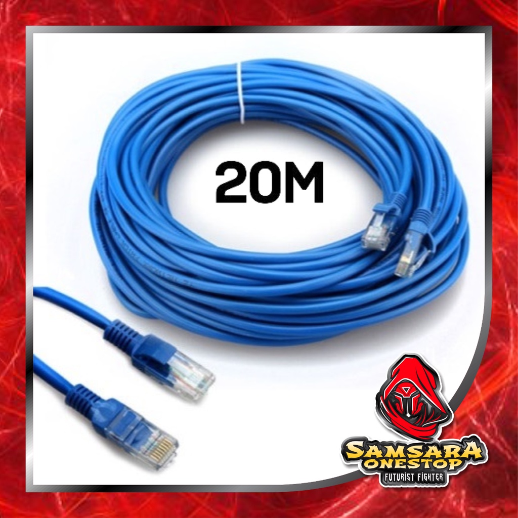Jual Kabel LAN 20M Cat5E 20Meter / UTP Cable 20 Meter | Shopee Indonesia