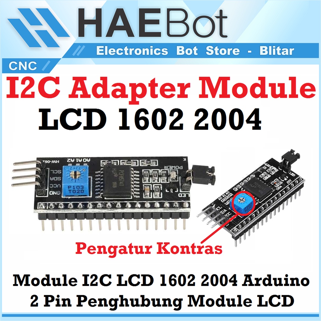 Jual [HAEBOT] I2C Module Modul Adapter LCD 16x2 20x4 1602 2004 Praktis ...