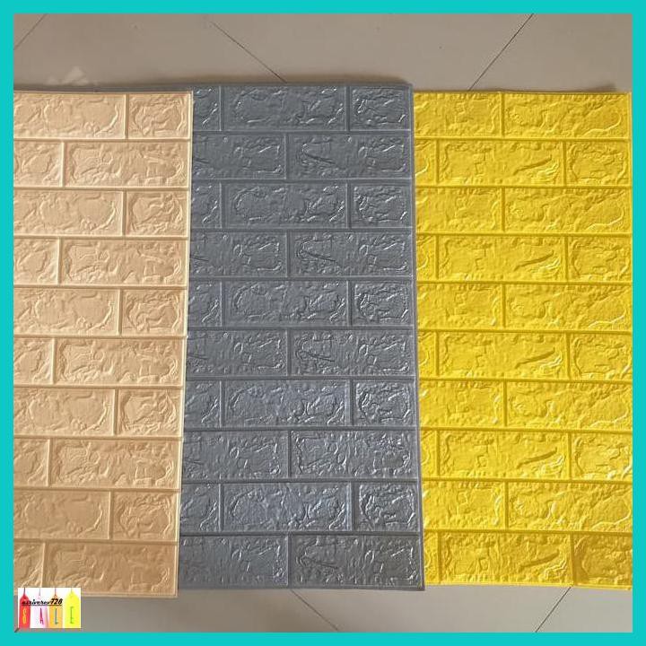 Jual STICKERWALL- NEW PRODUK BRICK FOAM 3D - KUNING . -ASLIIII ...