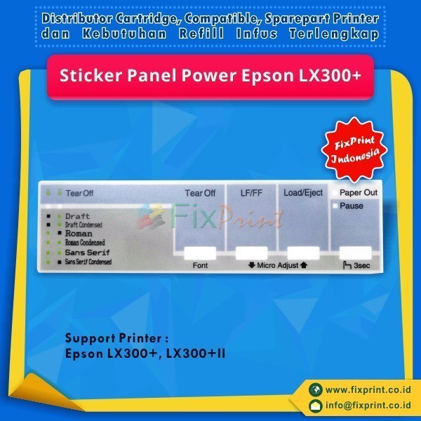 Jual Stiker Tombol Panel Printer LX300+ Sticker LX 300+ii LX-300+II ...
