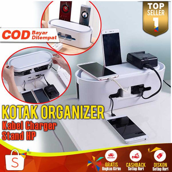 Jual Kotak Organizer Penyimpan Kabel Charger Wire Cable Rapi Anti ...