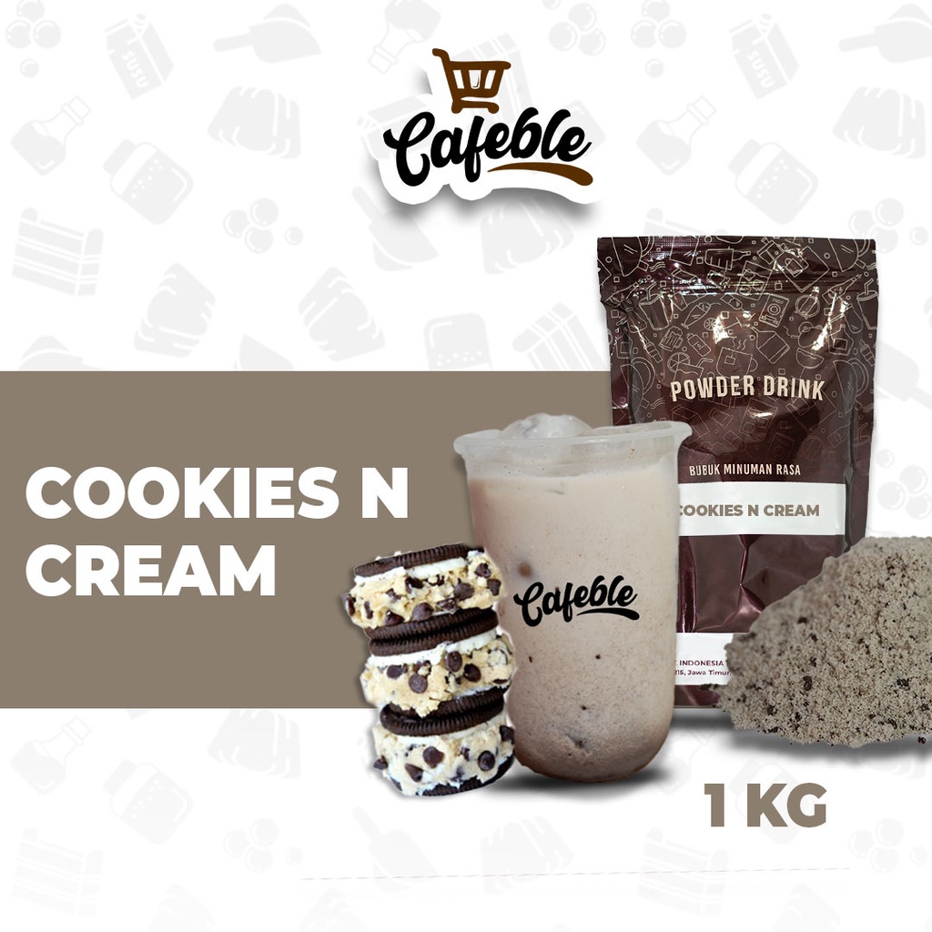 Jual Cafeble Bubuk Minuman Premium Rasa Cookies & Cream Kemasan 1 kg ...
