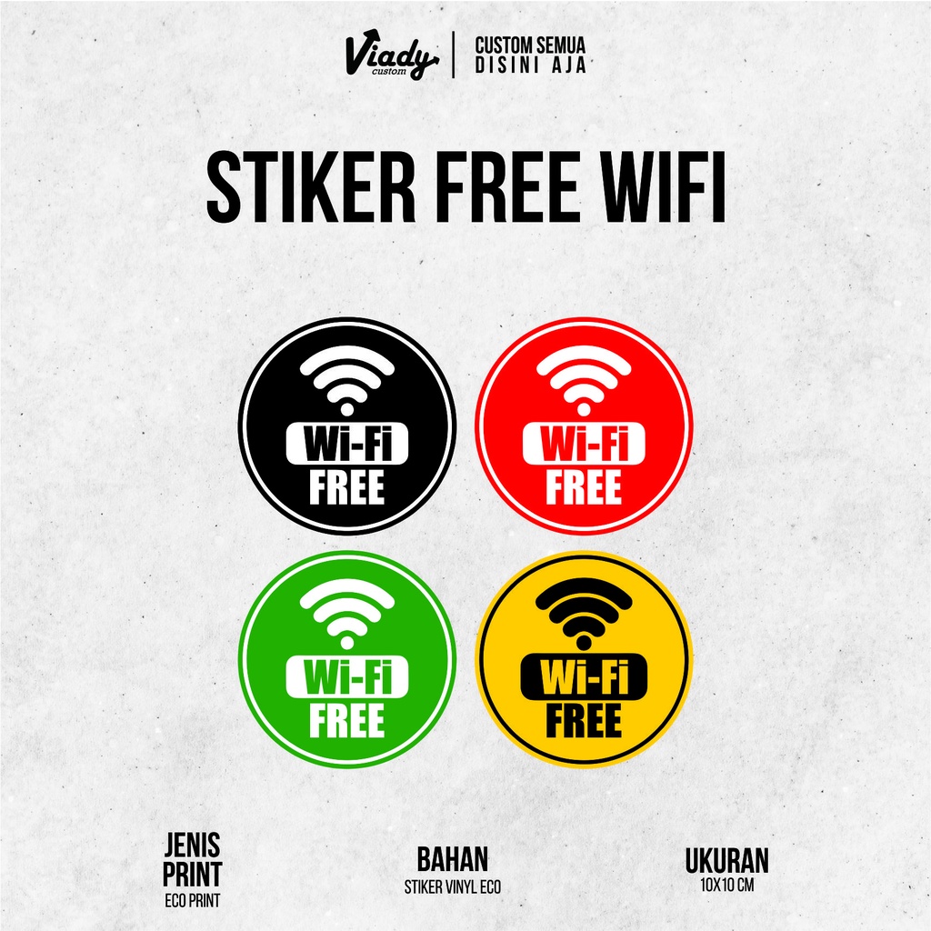 Jual STIKER WIFI | FREE WIFI | 10x10cm | Shopee Indonesia