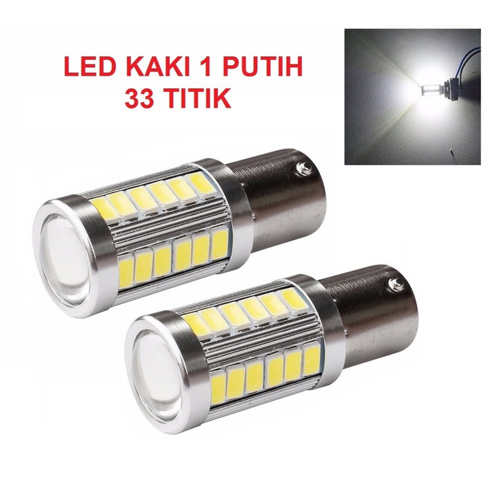 Jual Lampu LED Kaki 1 Putih 33 Titik Lensa Projector (Sein/Mundur ...