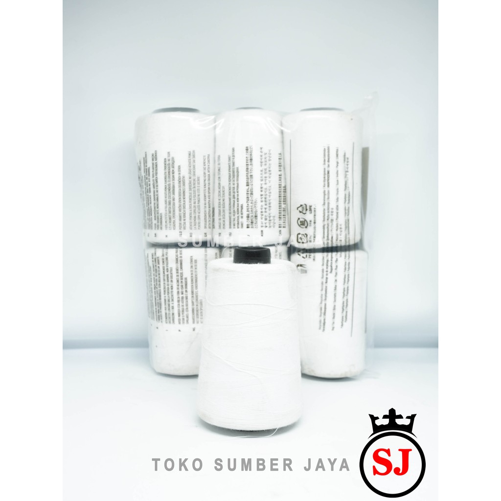Jual benang jahit ukuran 40/2 warna putih 1 pack isi 6 pcs | Shopee ...