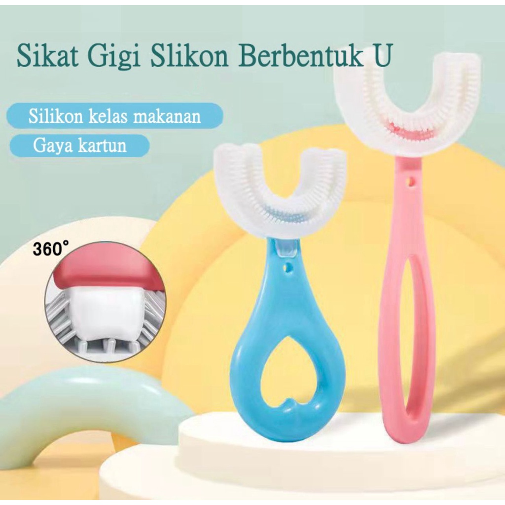 Jual SIKAT GIGI BAYI DAN ANAK / SIKAT GIGI BABY SILIKON BENTUK U BPA ...