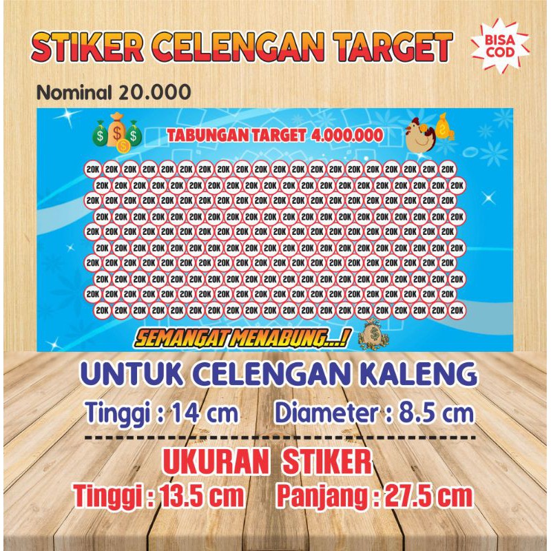Jual Stiker celengan target viral | Shopee Indonesia