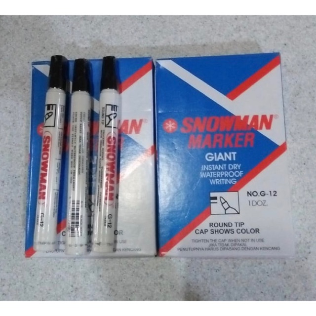 Jual Spidol Permanent Snowman (1 lusin) | Shopee Indonesia