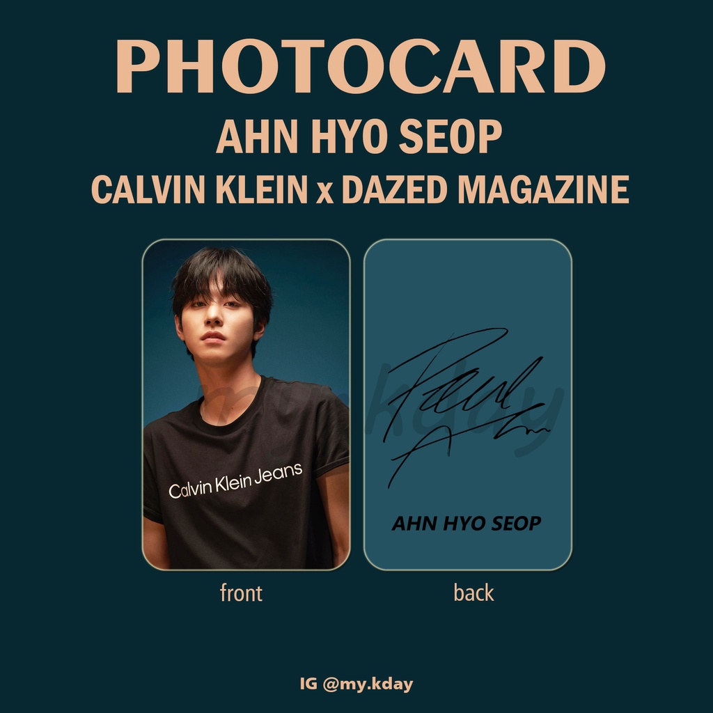 Jual PCA-0106, Unofficial Photocard Ahn Hyo Seop Calvin Klein x Dazed ...