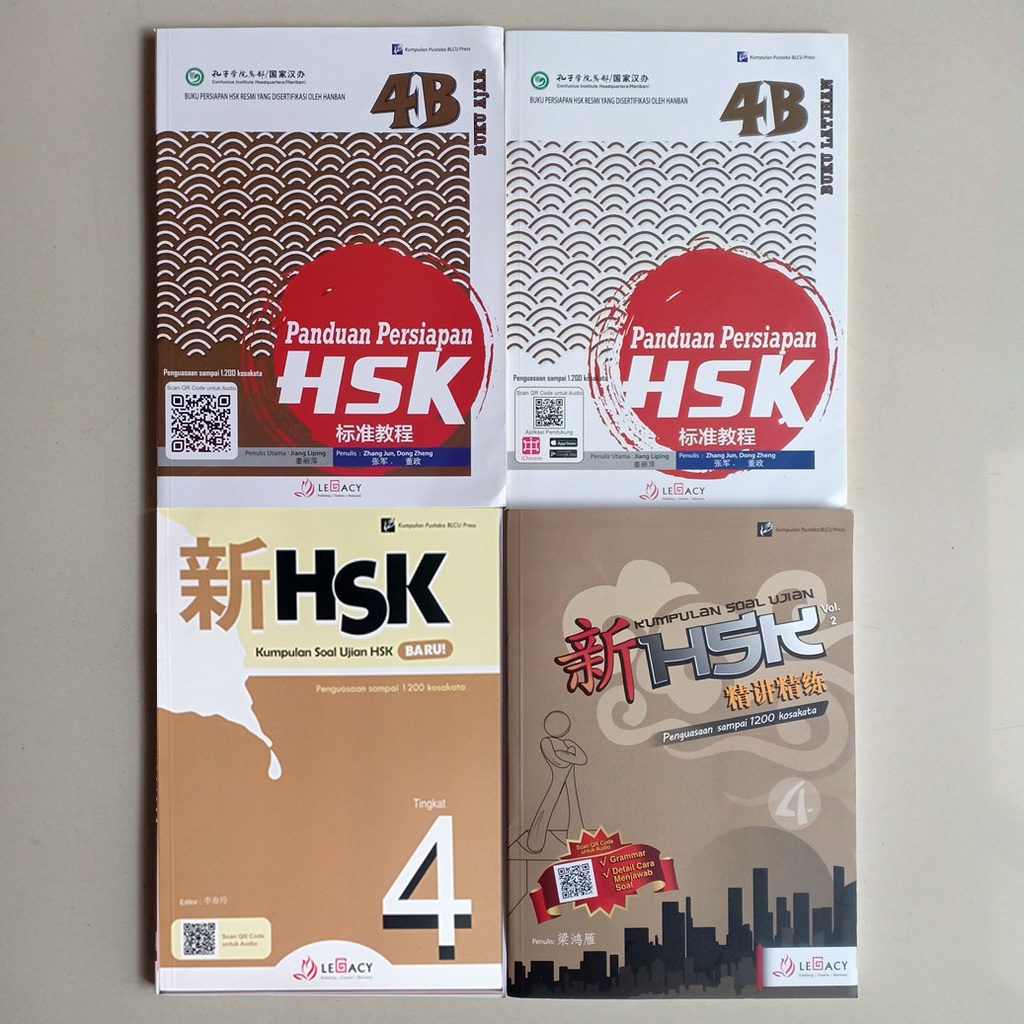 Jual Paket Buku HSK 4B Panduan Persiapan & Soal Ujian (4 Jilid + QR ...