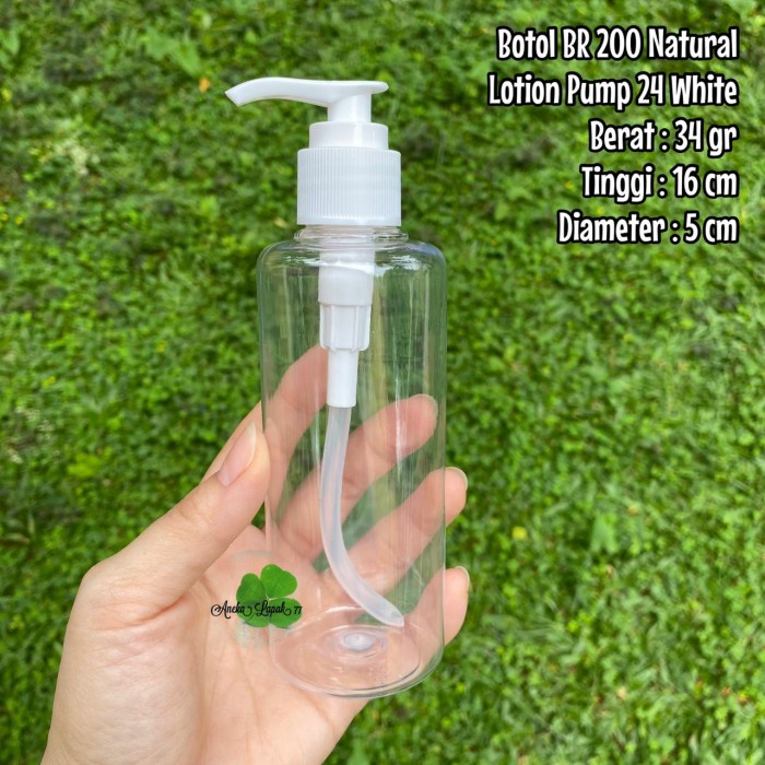 Jual Botol LOTION PUMP 200 ml Transparan Bening pencet botol plastik ...