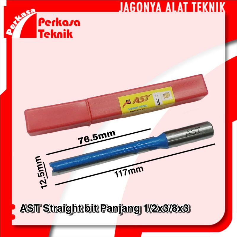 Jual AST Mata Router Straight bit Panjang 1/2" x 3/8" x 3" mata router ...