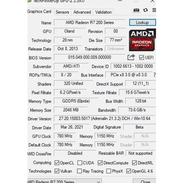 Jual Vga Effoxpro Amd R7 240 2Gb D5 128Bit Original New !!! 2 Thn ...