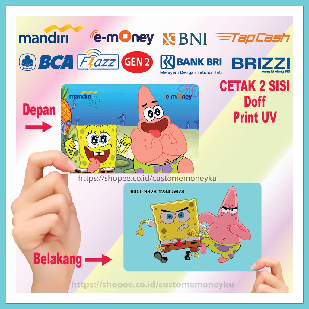 Jual KARTU EMONEY ANIME SPONGEBOB AND PATRICK STAR E-MONEY MANDIRI ...