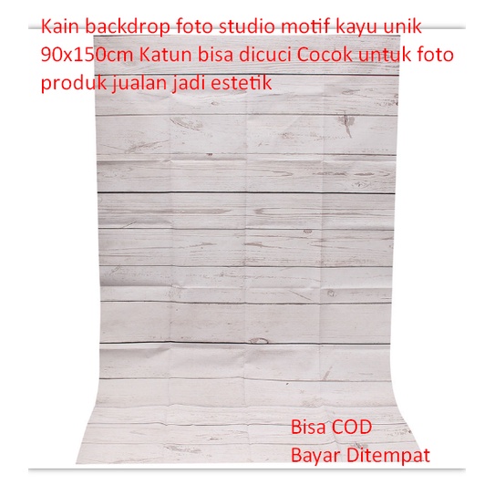 Jual Kain backdrop foto studio motif kayu unik 90x150cm Katun bisa ...