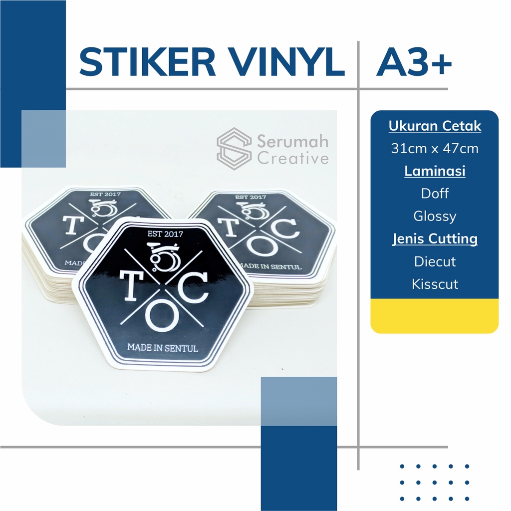 Jual Cetak Stiker Vinyl Plus Laminasi dan Custom Cutting Laser Per A3 ...