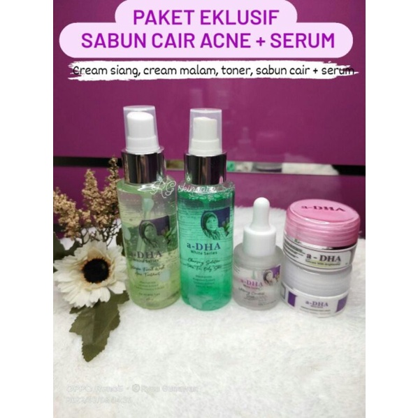 Jual paket eklusif sabun cair acne + serum a-DHA WHITE SERIES | Shopee ...