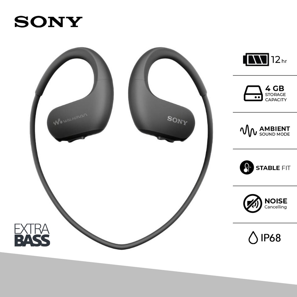Jual Sony NW-WS413 Walkman Waterproof Sports MP3 Player Mini Memory up ...