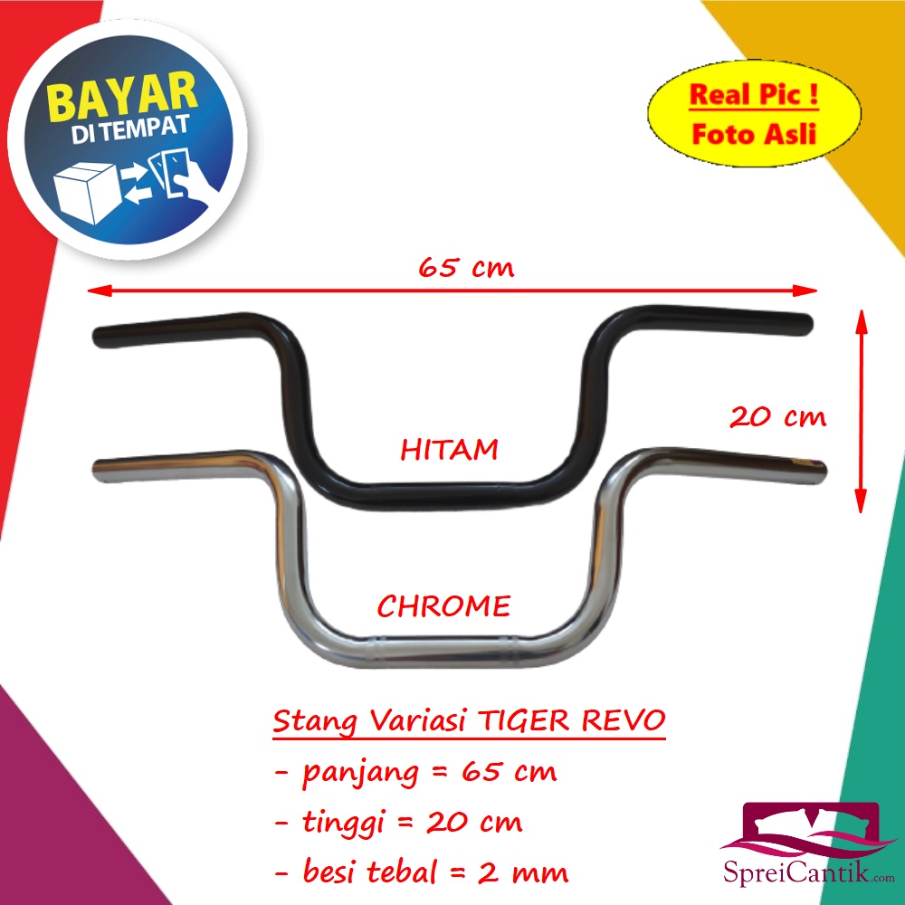 Jual [COD] Stang Variasi Motor TIGER REVO Warna HITAM dan CHROME KRUM ...