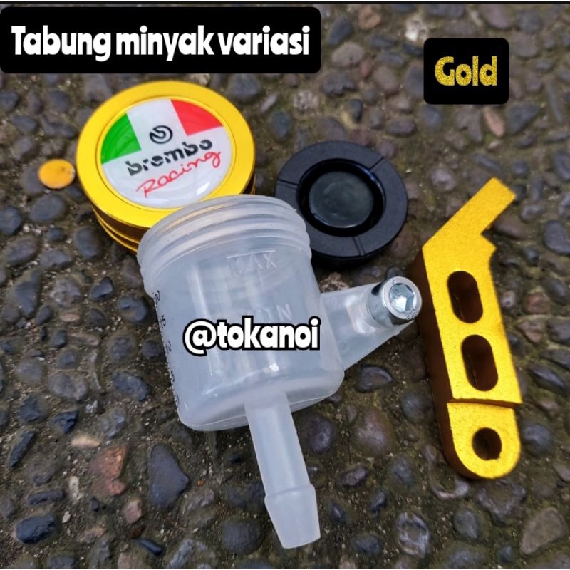 Jual TABUNG MINYAK REM BRCMBO Gold + BREKET CNC UNIVERSAL | Shopee ...