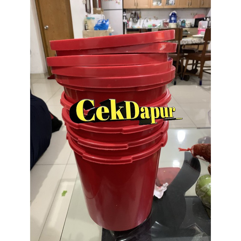Jual ember bekas es krim bulat merah 8 liter/ember es cream bekas 8 ...