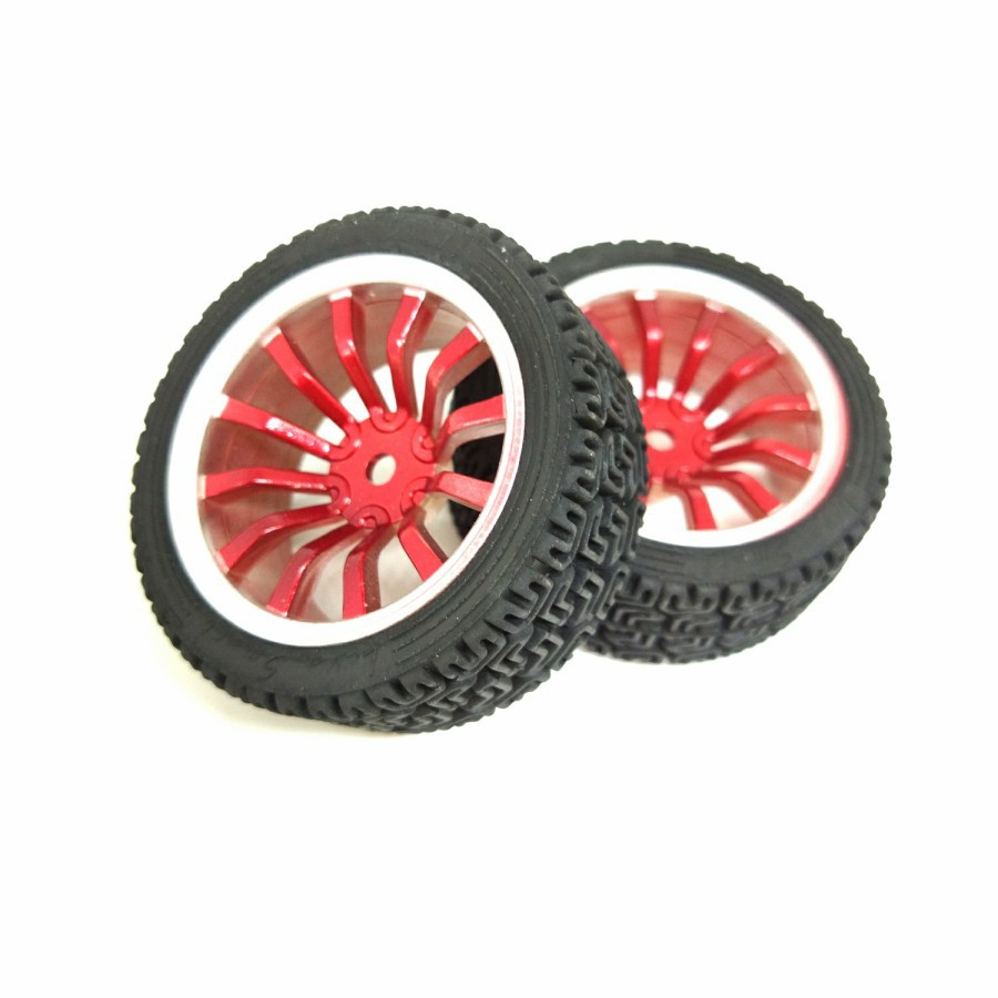 Jual Roda Robot Smart Car 67mm Red RC Whell Velg Ban Karet Radial ...