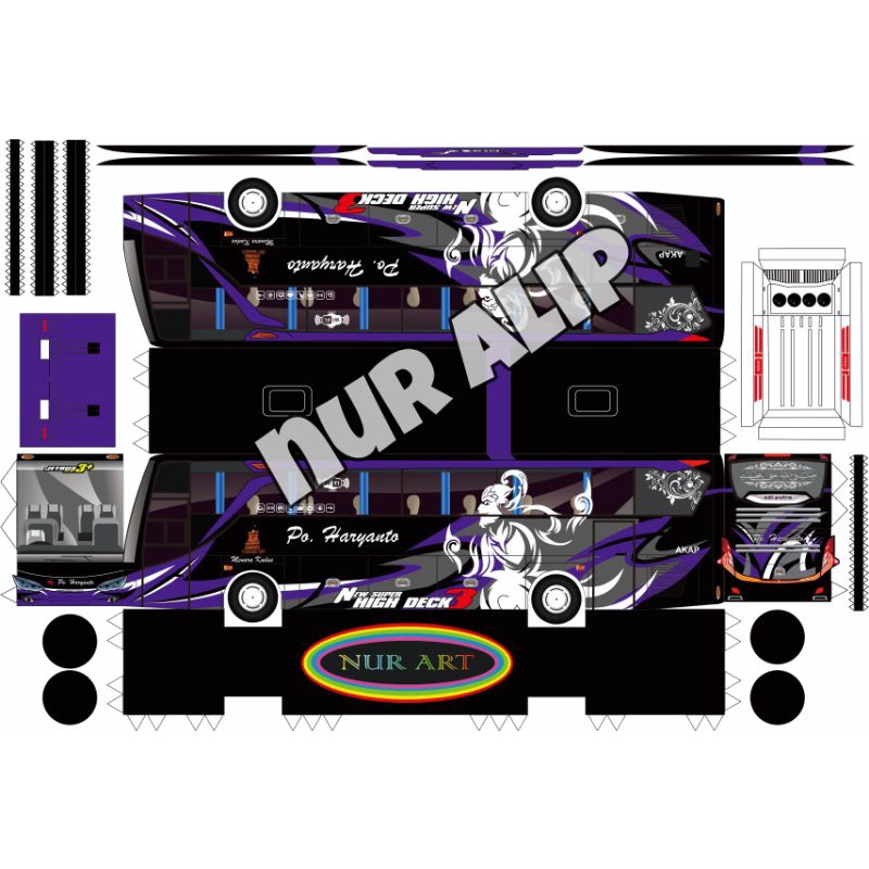 Jual papercraft bus DIY, HARYANTO (wayang ungu) | Shopee Indonesia